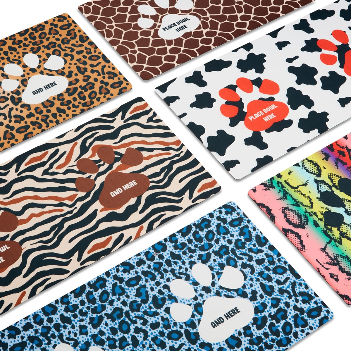 FunkyPaw Animal Print Dog Feeding Mat | Pet Shop | FunkyPaw